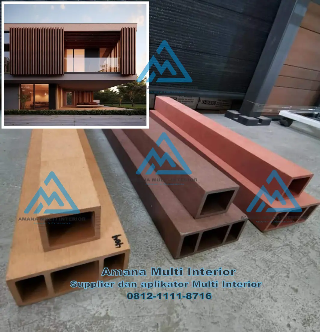 Mengenal partisi kisi-kisi WPC; kegunaan, ukuran, cara pasang